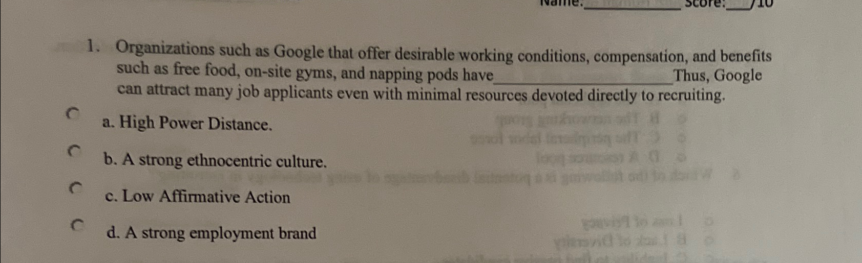 Solved Organizations such as Google that offer desirable | Chegg.com
