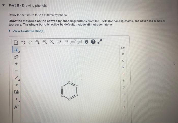 Solved Part B - Drawing phenols Draw the structure for | Chegg.com