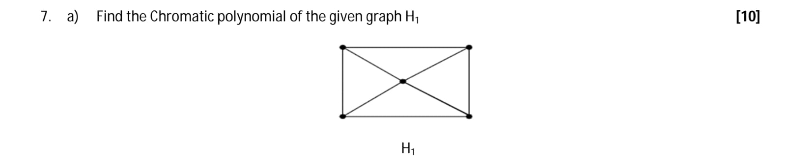 a) ﻿Find the Chromatic polynomial of the given graph | Chegg.com