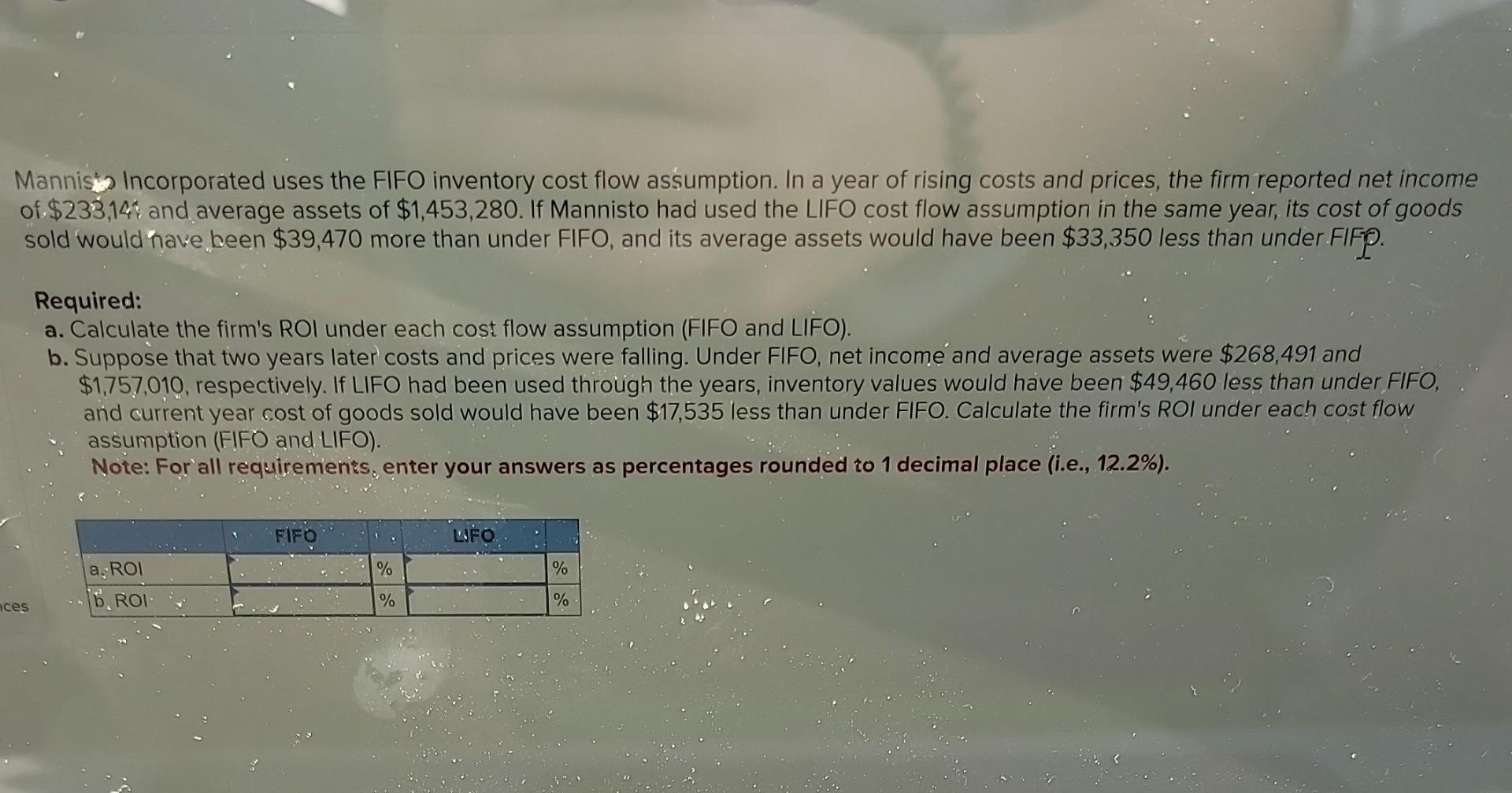 Solved Mannisty Incorporated uses the FIFO inventory cost | Chegg.com
