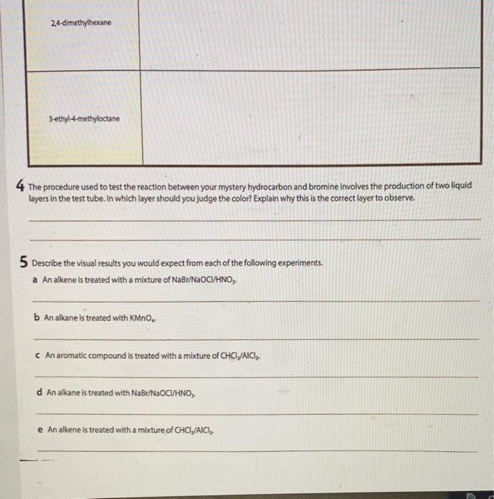 Solved 24-dimethylhexane 3-ethyl-4-methyloctane 4 The | Chegg.com