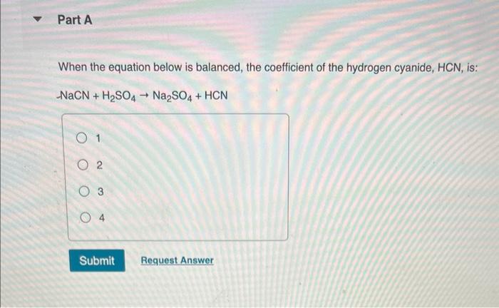 Solved When the equation below is balanced, the coefficient | Chegg.com