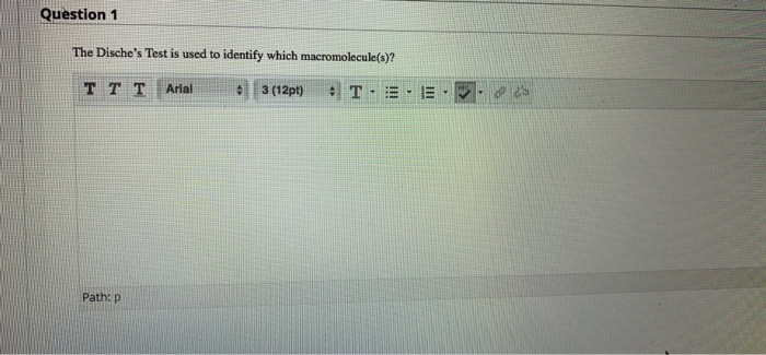 Solved Question 1 The Dische's Test is used to identify | Chegg.com