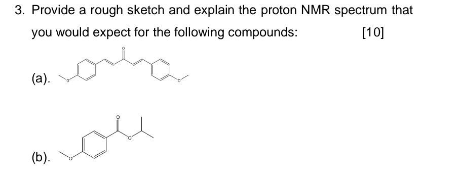Solved Provide a rough sketch and explain the proton NMR | Chegg.com