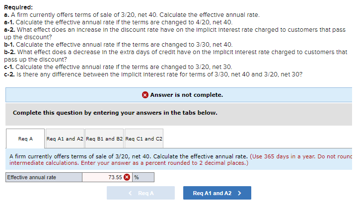 Solved Required:a. ﻿A firm currently offers terms of sale of | Chegg.com