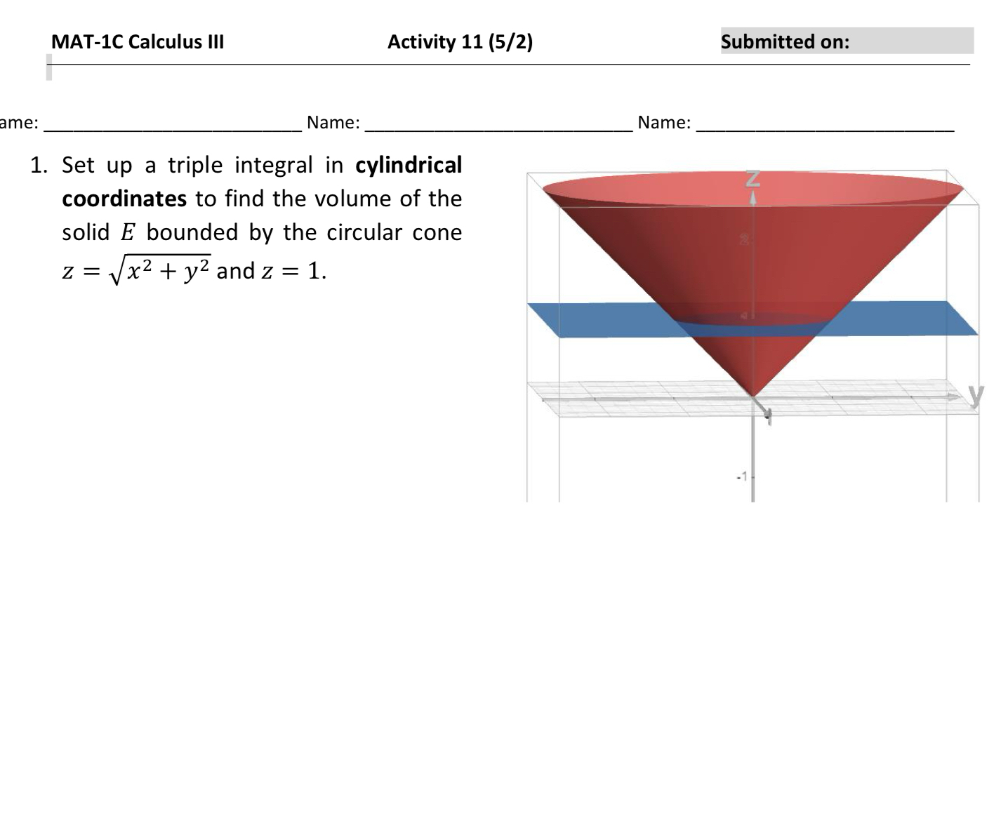 Solved MAT-1C Calculus IIIActivity 11 (5/2)Submitted | Chegg.com