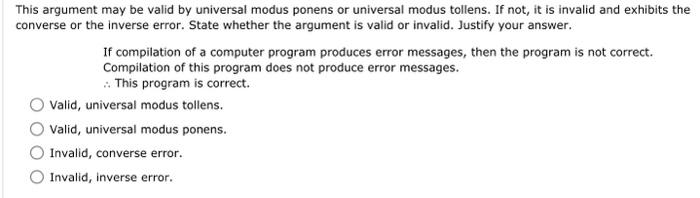 Solved This argument may be valid by universal modus ponens | Chegg.com