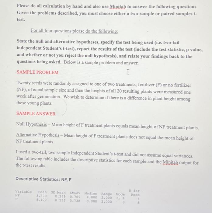 Solved Please do all calculation by hand and also use | Chegg.com