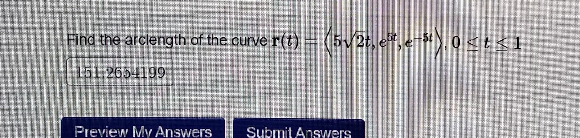 Solved Find the arclength of the curve | Chegg.com