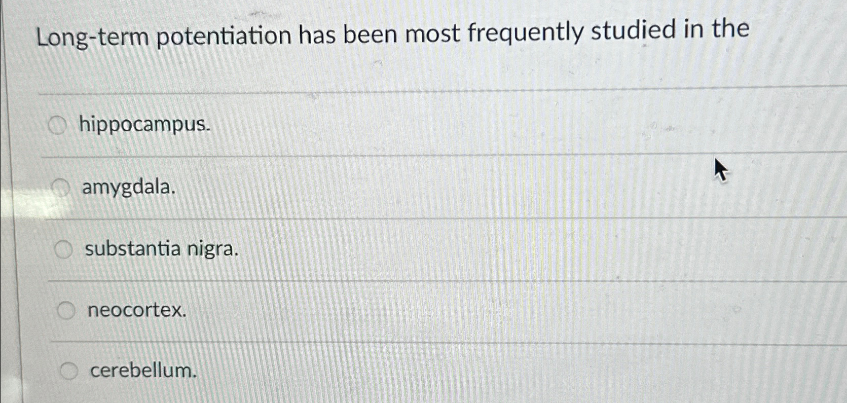Solved Long-term potentiation has been most frequently | Chegg.com