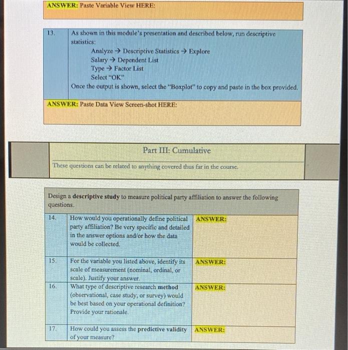 Part II: SPSS Application These questions require the | Chegg.com