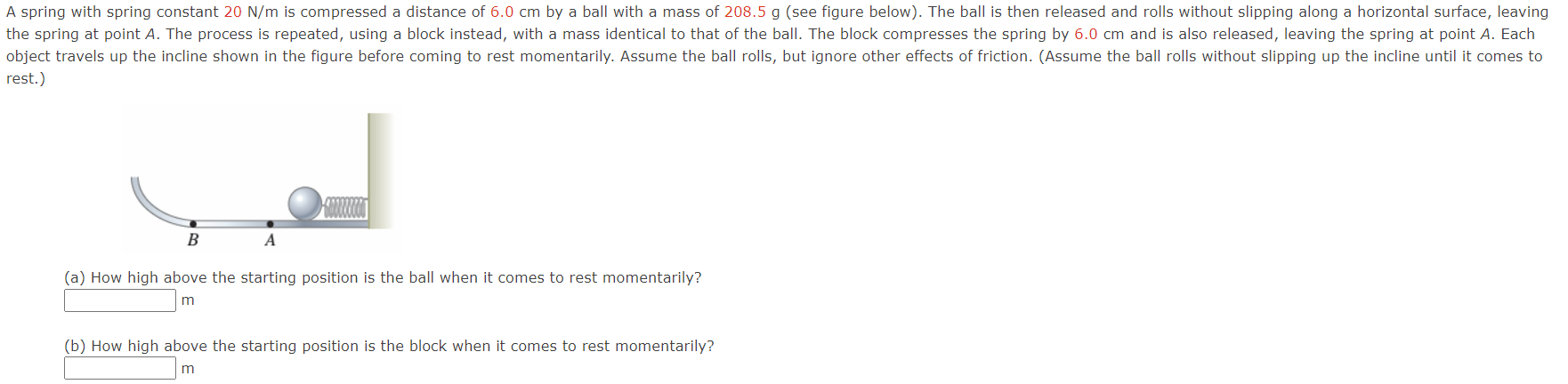 Solved rest.)(a) ﻿How high above the starting position is | Chegg.com
