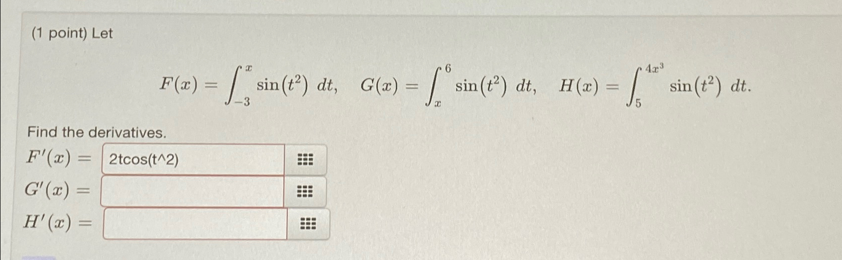 Solved (1 ﻿point) | Chegg.com