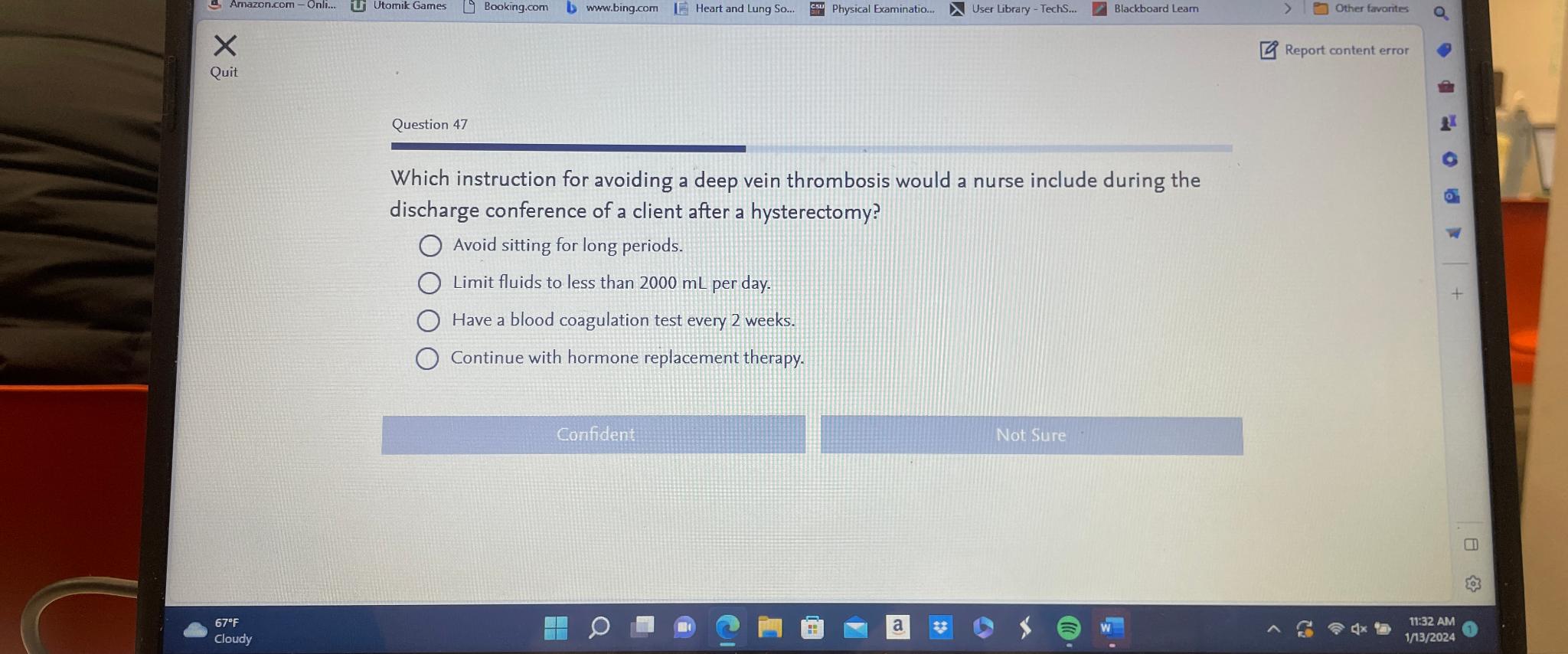 Solved Question 47Which instruction for avoiding a deep vein | Chegg.com