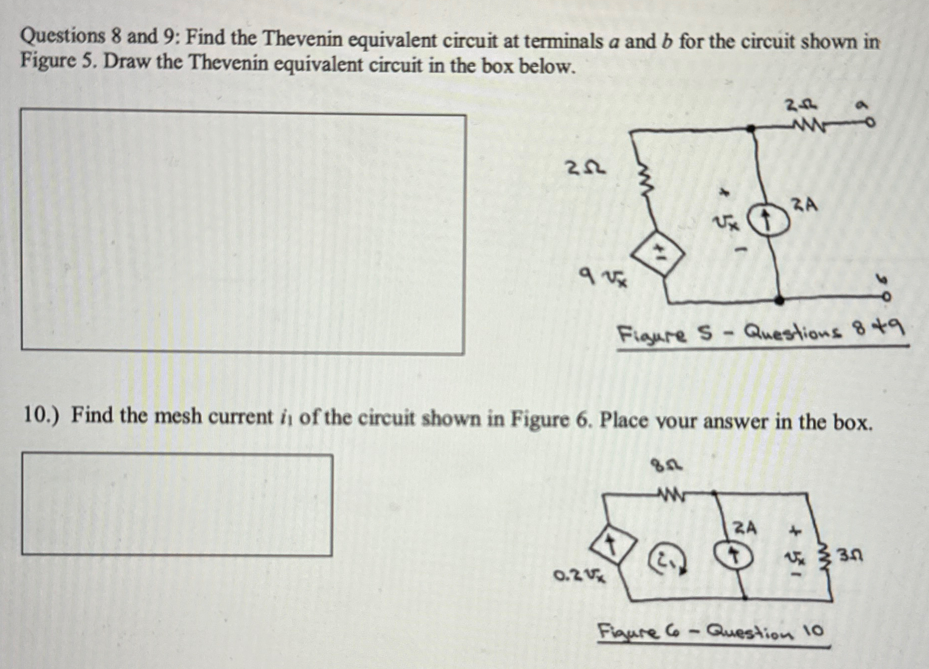 Solved Questions 8 ﻿and 9: Find the Thevenin equivalent | Chegg.com