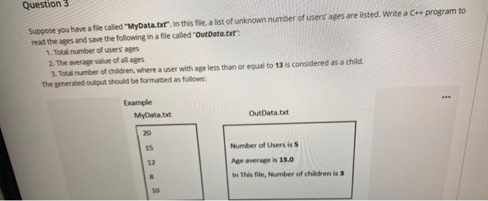 Solved Question Suppose you have a file called "MyData.txt". | Chegg.com