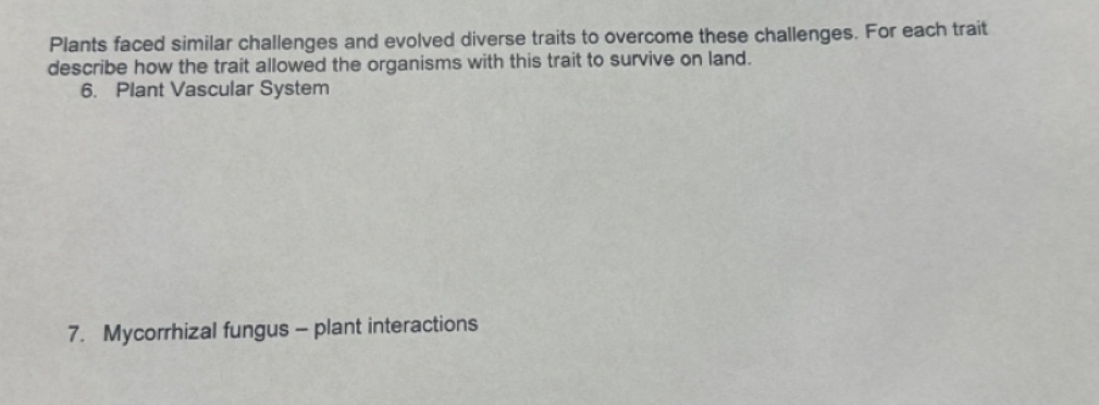 Solved Animals faced many challenges when transitioning from | Chegg.com