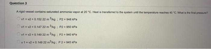 Solved A closed vessel contains 0.1 m3 of saturated liquid | Chegg.com