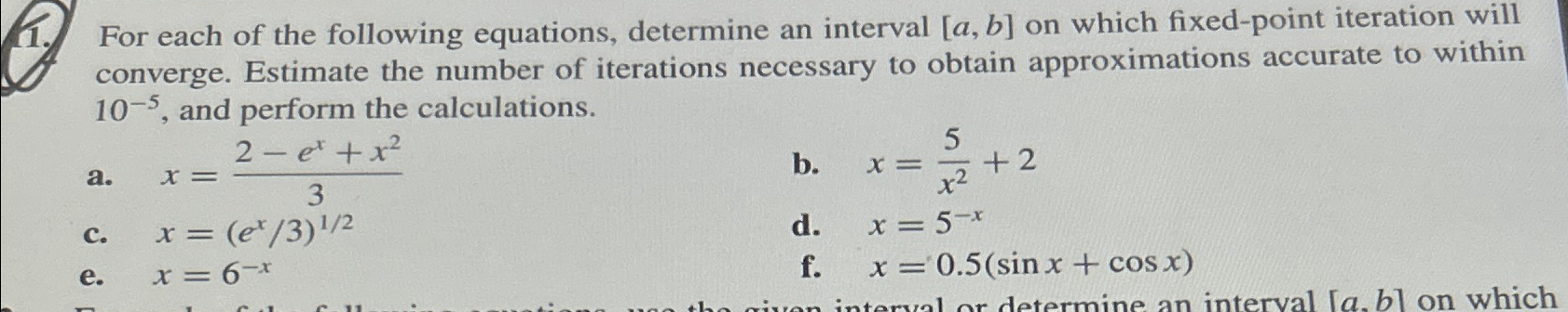For Each Of The Following Equations Determine An