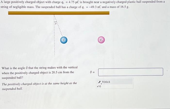 Solved A large positively charged object with charge | Chegg.com