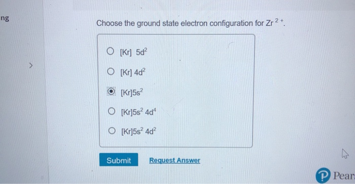 Solved Ng Choose The Ground State Electron Configuration For