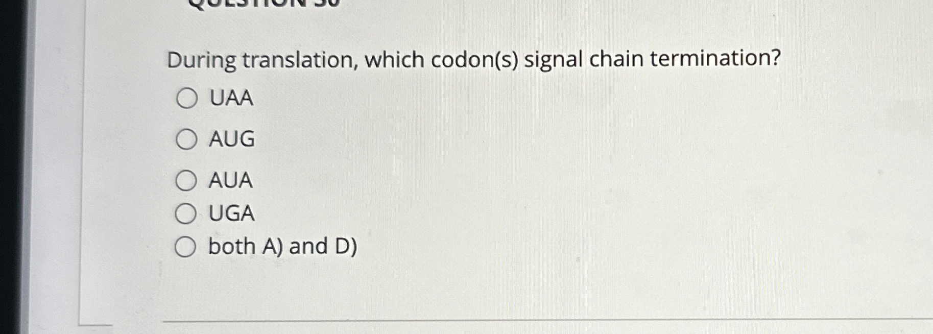 Solved During translation, which codon(s) ﻿signal chain | Chegg.com