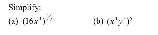 Solved (16x4)1/2 (b) (x4y3)5 | Chegg.com