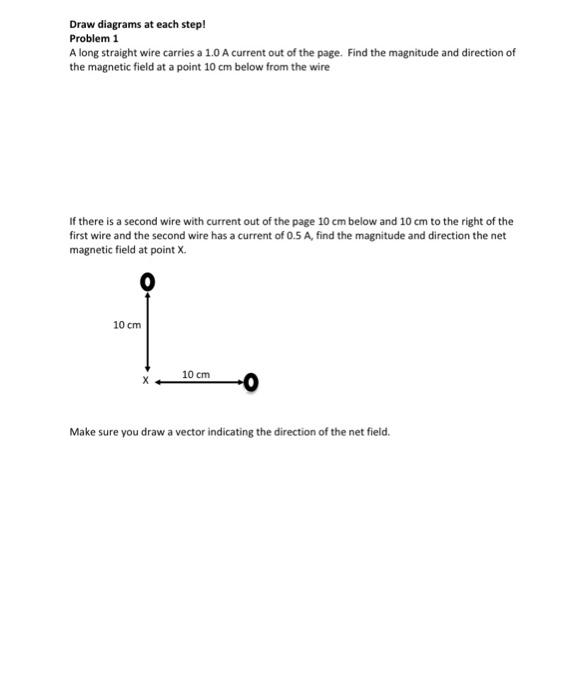 Solved Draw diagrams at each step! Problem 1 A long straight | Chegg.com