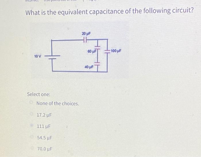 Solved What is the equivalent capacitance of the following | Chegg.com