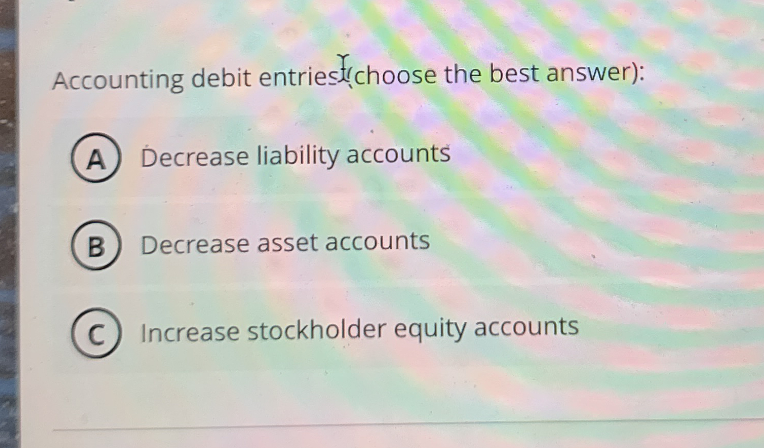 Accounting debit entriest(choose the best | Chegg.com