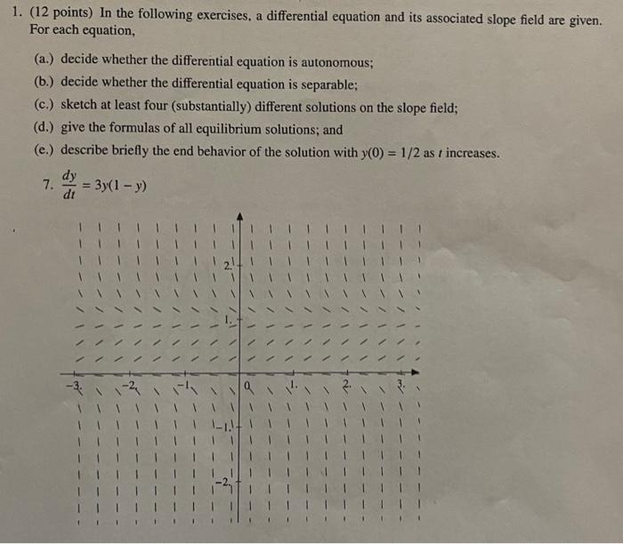 Solved 1. (12 points) In the following exercises, a | Chegg.com Solved 1. (12 points) In the following exercises, a | Chegg.com