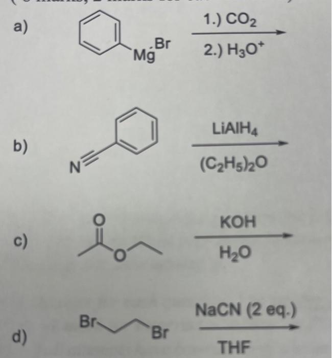 Solved NaCN (2 eq.) THF | Chegg.com