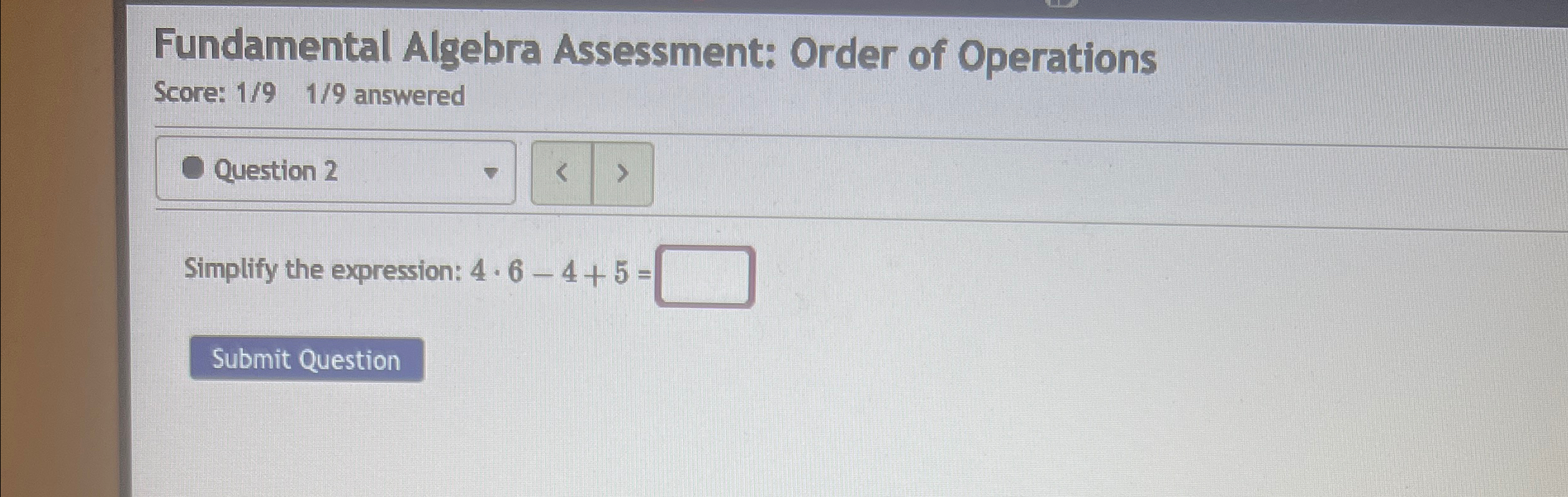 Solved Fundamental Algebra Assessment: Order of | Chegg.com