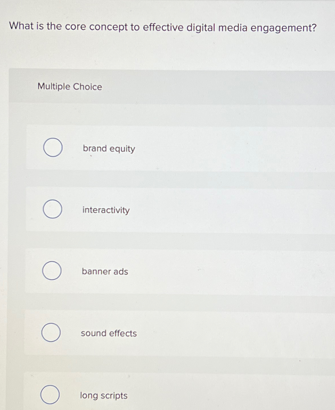 Solved What is the core concept to effective digital media | Chegg.com