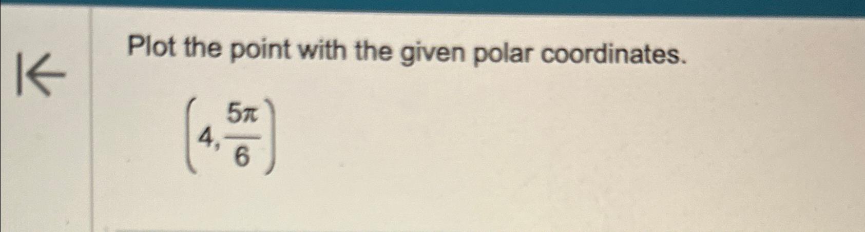 Solved Plot the point with the given polar | Chegg.com