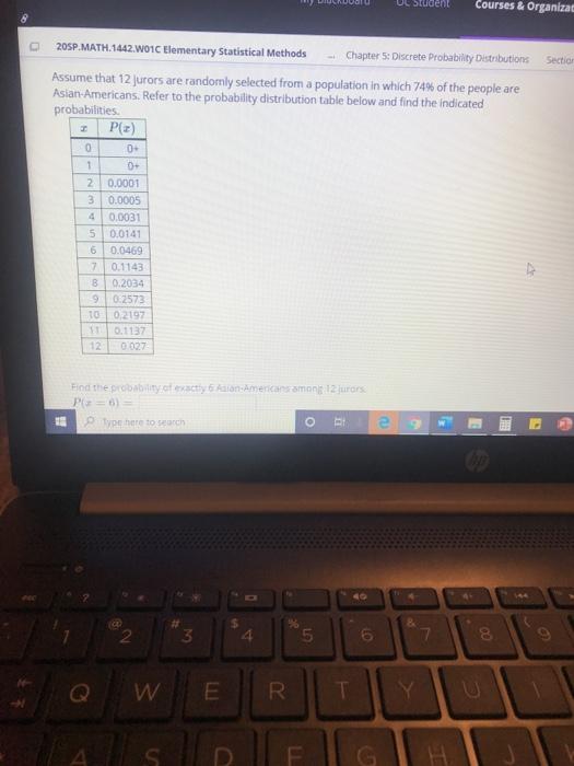 Solved 20SP.MATH.1442.W01C Elementary Statistical Methods - | Chegg.com