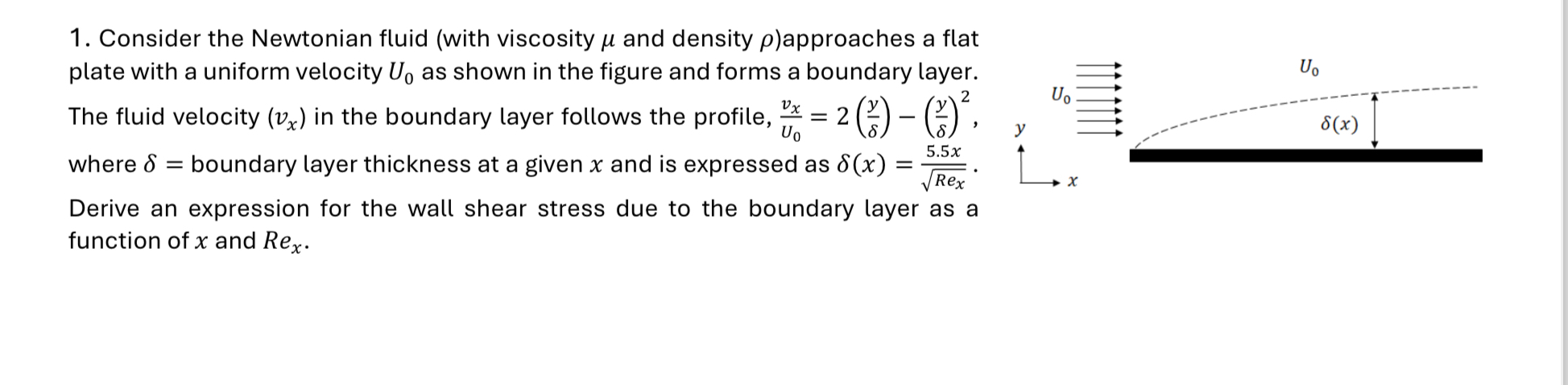Solved Consider the Newtonian fluid (with viscosity μ ﻿and | Chegg.com