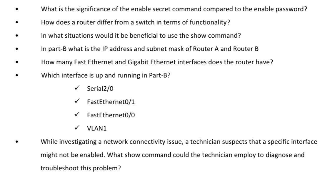 Solved What is the significance of the enable secret command | Chegg.com