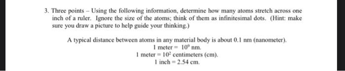 Solved 3. Three points - Using the following information, | Chegg.com
