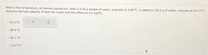 Solved What is the temperature, at thermal equilibrium, when | Chegg.com