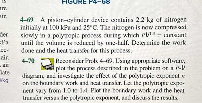 Solved are air. der Pa ec- air. t air late J/kg 4-69 A | Chegg.com