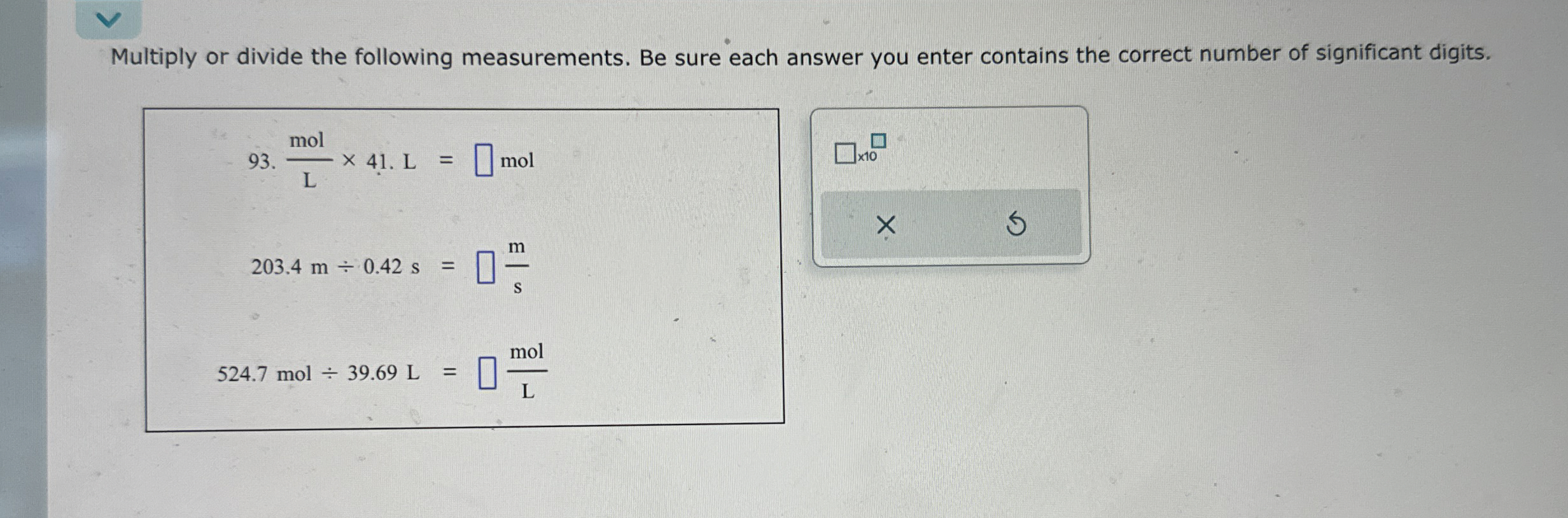Multiply or divide the following measurements. Be | Chegg.com