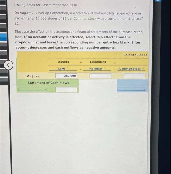 Solved Issuing Stock for Assets other than Cash On August 7, | Chegg.com