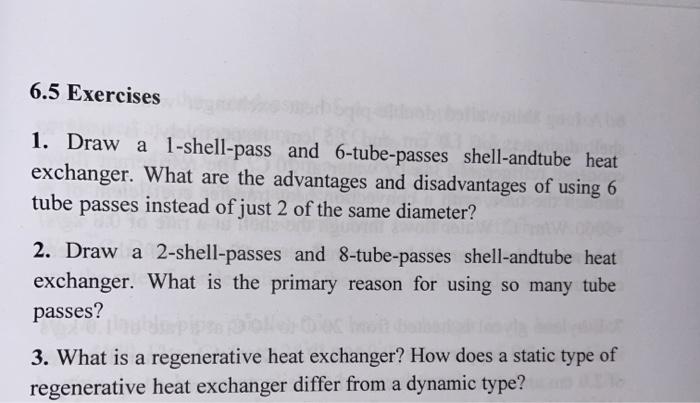 Solved 6.5 Exercises 1. Draw a 1-shell-pass and | Chegg.com