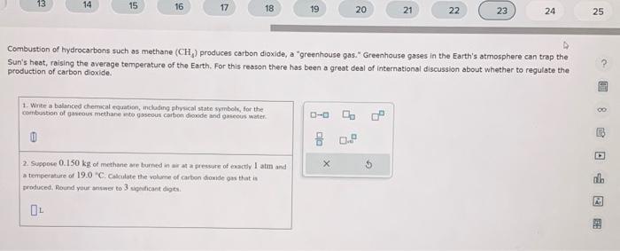 Solved Combustion of hydrocarbons such as methane (CH4) | Chegg.com