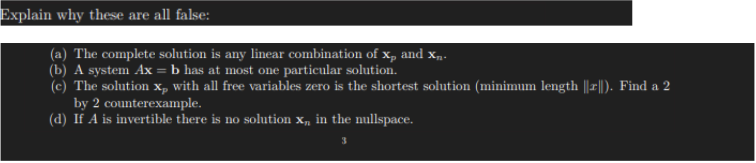 Solved (a) ﻿The complete solution is any linear combination | Chegg.com