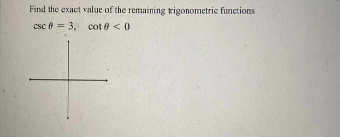 Solved Find the exact value of the remaining trigonometric | Chegg.com