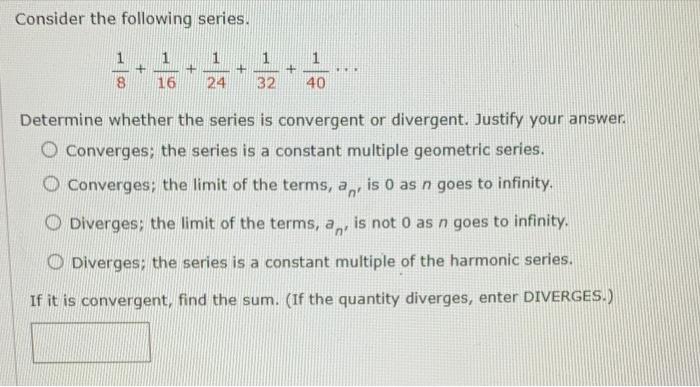 Solved Determine whether the geometric series is convergent | Chegg.com