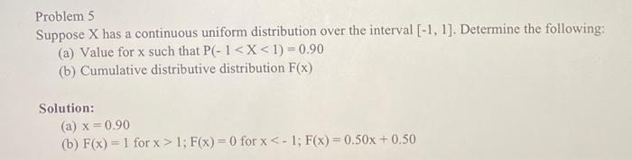 Solved Problem 5. Suppose X has a continuous uniform | Chegg.com