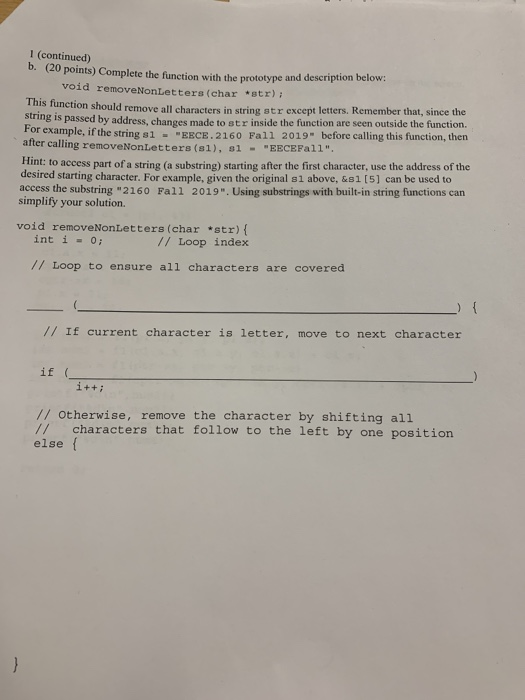 Solved 1 (continued) b. (20 points) Complete the function | Chegg.com